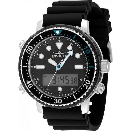Invicta Pro Diver Alarm Chronograph Quartz Analog-Digital Black Dial Men's Watch 48367 ...