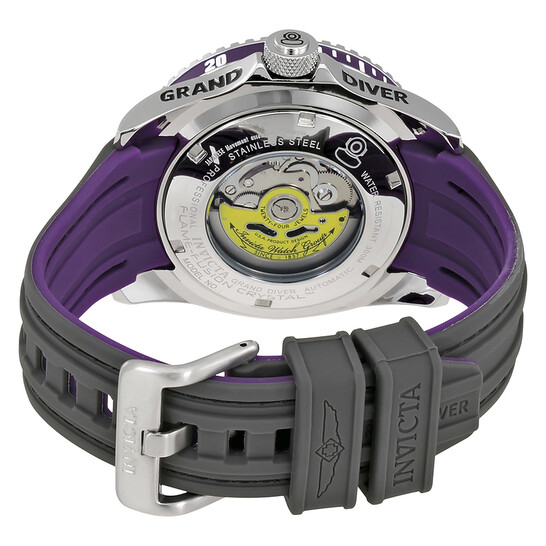 Invicta Pro Diver Automatic Black Dial Black and Purple Silicone Men's ...
