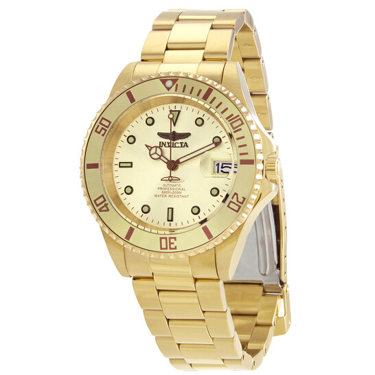 Invicta Pro Diver Automatic Gold Dial Men's Watch 24762 886678299676 ...
