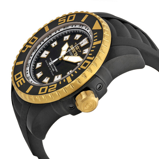 Invicta Pro Diver Black Dial Black Polyurethane Men's Watch 14668 ...