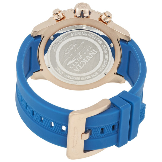Invicta Pro Diver Chronograph Blue Dial Blue Polyurethane Men's Watch ...
