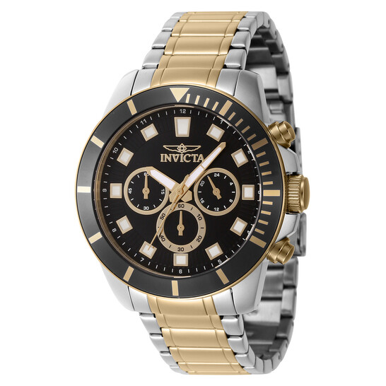 Invicta Pro Diver Chronograph GMT Quartz Black Dial Men's Watch 46046 ...