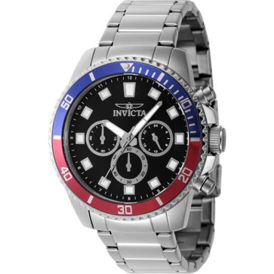 Invicta Pro Diver Chronograph GMT Quartz Black Dial Pepsi Bezel Men's ...