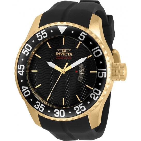 Invicta Pro Diver Quartz Black Dial Black Silicone Men's Watch 32660 ...
