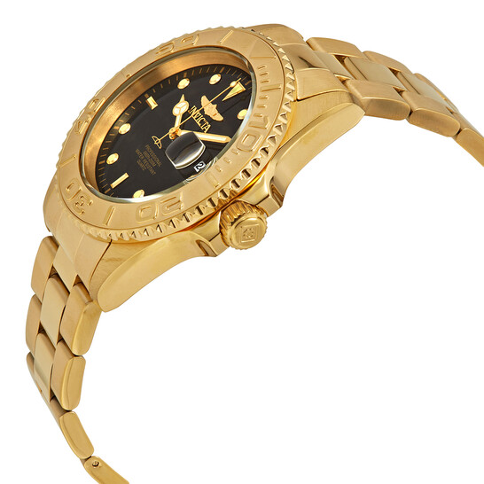 Invicta Pro Diver Quartz Black Dial Yellow Gold-tone Men's Watch 29946 ...