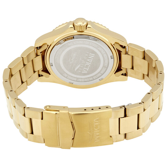 Invicta Pro Diver Quartz Black Dial Yellow Gold-tone Men's Watch 30695 ...