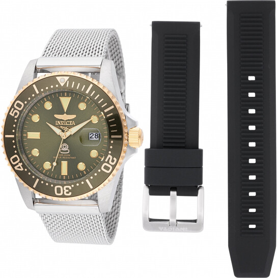 Invicta Pro Diver Quartz Green Dial Men's Watch 48217 886678642960 ...