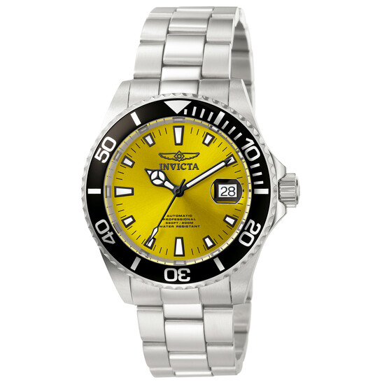 Invicta Pro Diver Yellow Dial Automatic Men's Watch 0999 843836009997 ...