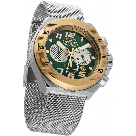 Invicta Racing Chronograph GMT Quartz Green Dial Men's Watch 47205 ...