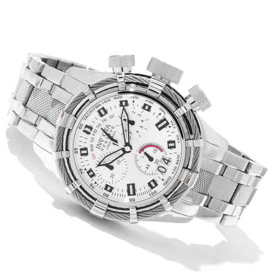 Invicta Reserve Bolt Chronograph Silver Dial Stainless Steel Men's ...