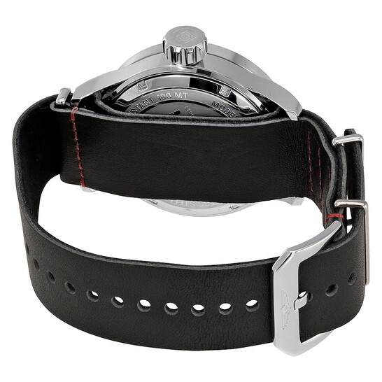 Invicta Russian Diver Black Dial Black Leather Men's Watch 19495 ...