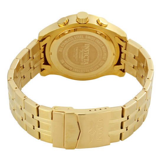 Invicta Signature II GMT Blue Dial Gold-tone Men's Watch 7450 ...