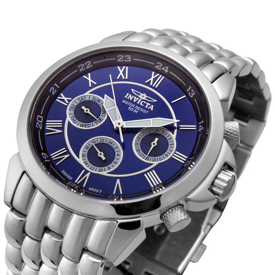 Invicta Specialty Multi-Function Blue Dial Stainless Steel Men's Watch ...