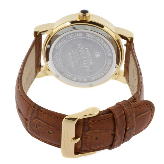 Invicta Specialty Silver Dial Brown Leather Men's Watch 13971 ...