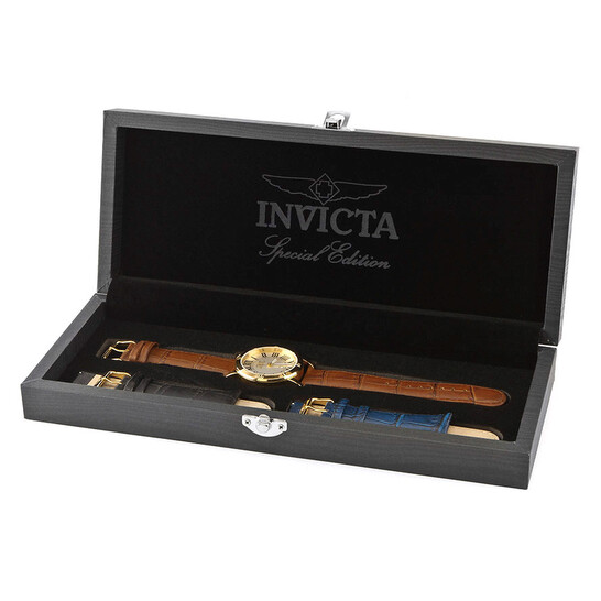 Invicta Specialty Silver Dial Brown Leather Men's Watch 13971 ...