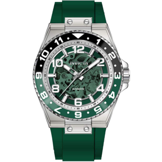Invicta Speedway Automatic Skeleton Green Dial Sprite Bezel Men's Watch ...