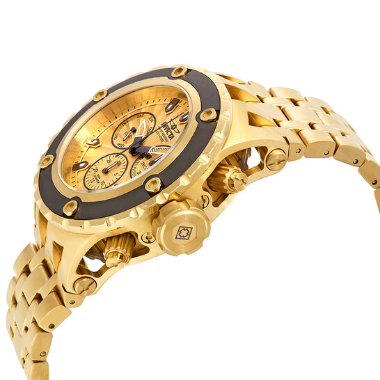 Invicta Subaqua Chronograph Gold Dial Men's Watch 23922 886678290758 ...