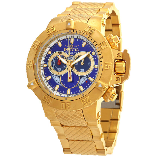 Invicta Subaqua Chronograph Men's Blue Dial Gold-plated Men's Watch ...