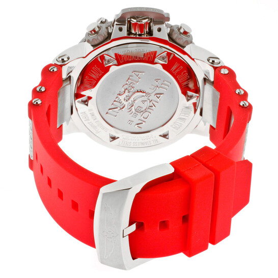 Invicta Subaqua Chronograph Red Dial Stainless Steel Red Rubber Men's ...