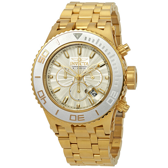 Invicta Subaqua Silver Gold Chronograph Men's Watch 23938 886678290918 ...