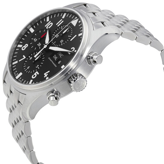 IWC Pilot Automatic Chronograph Black Dial Men's Watch IW377710 ...