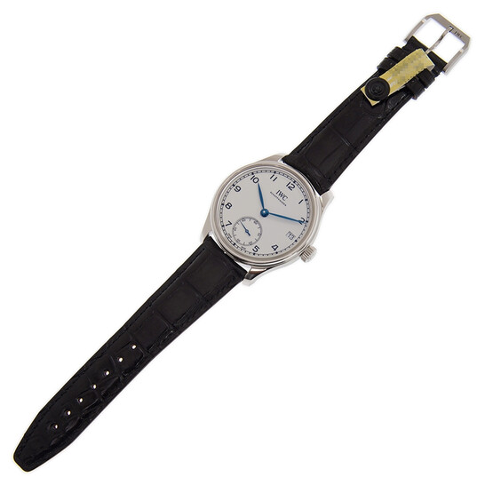 IWC Portuguese Hand Wind Eight Days "150 Years" White Dial Men's Watch ...