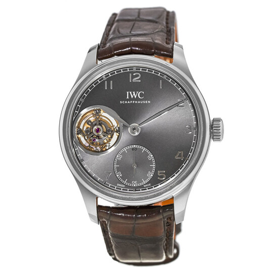 IWC Portuguese Tourbillon Hand Wound White Gold Men's Watch IW546301 ...