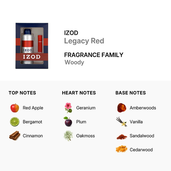 Izod Men's Legacy Red Body Spray Gift Set Fragrances 849017009398 ...