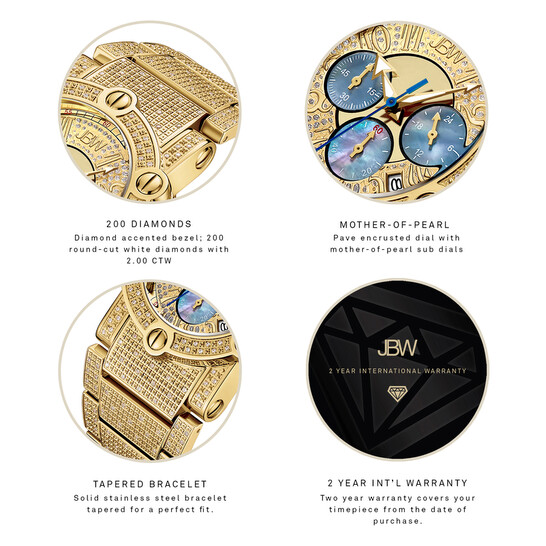 JBW Phantom Chronograph Quartz Diamond Men's Watch JB-6215-200-A ...