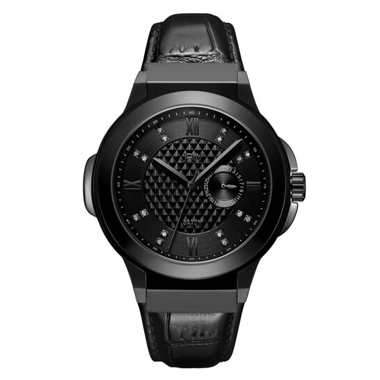 JBW Saxon 48 Quartz Diamond Black Dial Men's Watch J6373D 738964031739 ...