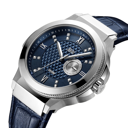 JBW Saxon 48 Quartz Diamond Blue Dial Men's Watch J6373B 738964031715 ...