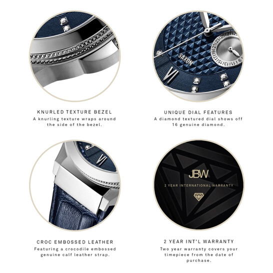 JBW Saxon 48 Quartz Diamond Blue Dial Men's Watch J6373B 738964031715 ...