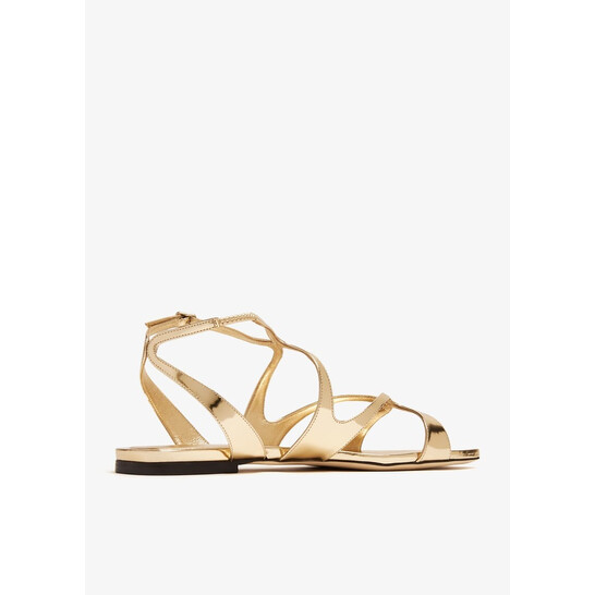 Jimmy Choo Ayla Flat Leather Sandals, Brand Size 36 ( US Size 6 ...
