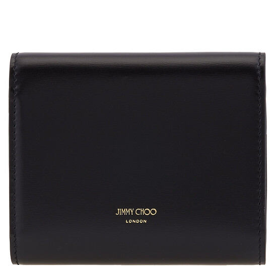 Jimmy Choo Black Marinda Leather Wallet J000168900-BLACK/GOLD ...