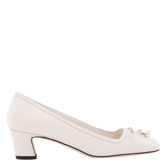 Jimmy Choo Elme 45 Embellished Pumps - Latte, Brand Size 37 ( US Size 7 ...