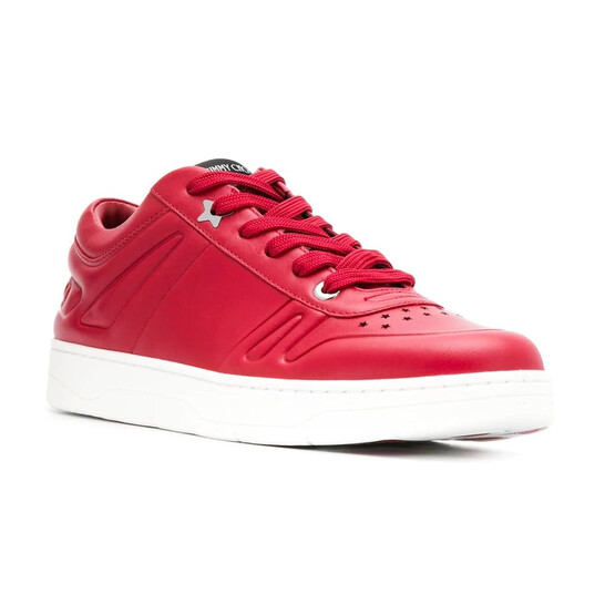 Jimmy Choo Men's Hawaii/M Red Calf Leather Trainers, Brand Size 41 (US ...
