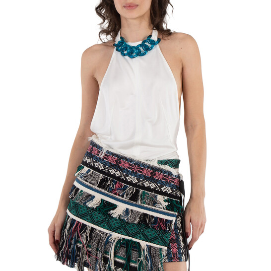 JW Anderson Ladies Off White Chain-Link Halterneck Top, Brand Size 10 ...