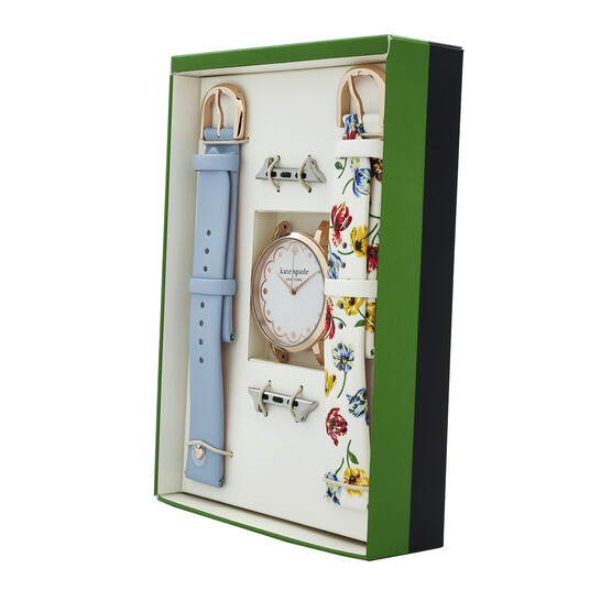 Kate Spade Metro Quartz White Dial Ladies Watch With Apple Straps ...