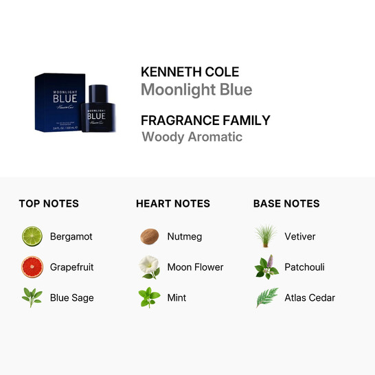 Kenneth Cole Men's Moonlight Blue EDT 3.4 oz Fragrances 608940584224 ...