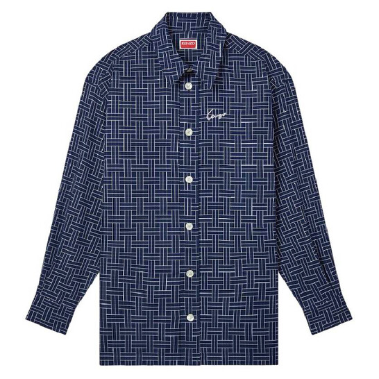 Kenzo Embroidered Logo Check Pattern Shirt, Size Large FE65CH5109JD.77 ...