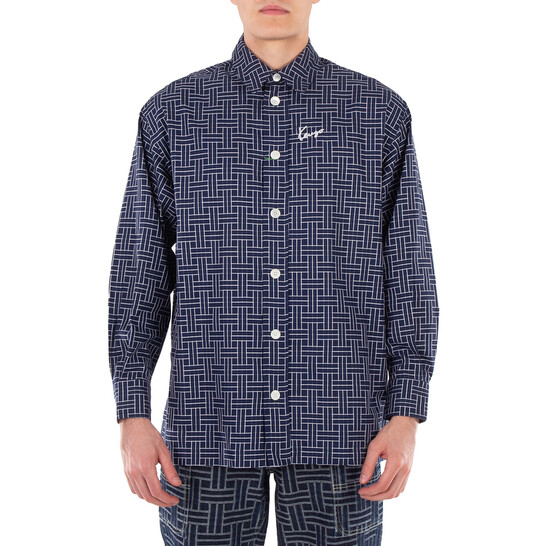 Kenzo Embroidered Logo Check Pattern Shirt, Size Large FE65CH5109JD.77 ...