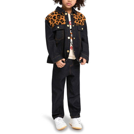 Kenzo Kids Leopard-Print Denim Jacket, Size 10 K60562-ZA9 3617165194085 ...