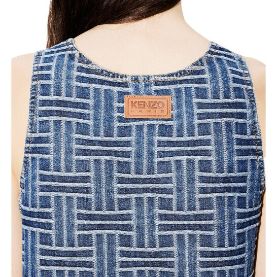 Kenzo Weave Pattern Denim Dress FE62DR2516J3.DS 3612230711938 ...