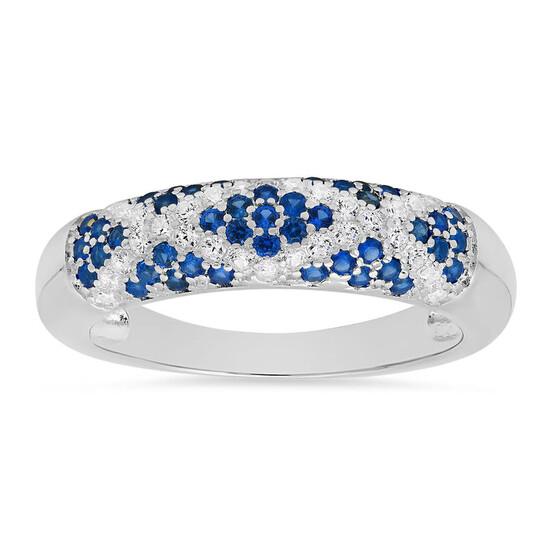 Kylie Harper Sterling Silver Pave Sapphire X Band Ring 04-390SP-DSR6 ...