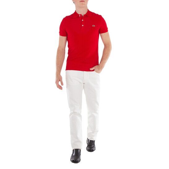 Lacoste Stretch Pique Short-Sleeve Slim Fit Polo Shirt, Brand Size 2 (X ...