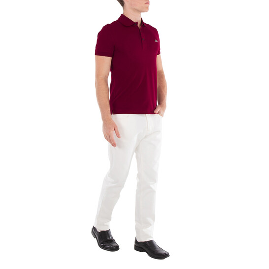 Lacoste Stretch Pique Short-Sleeve Slim Fit Polo Shirt, Brand Size 2 (X ...