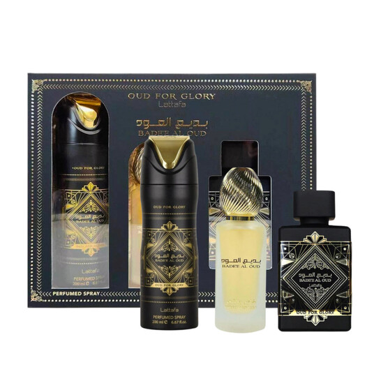 Lattafa Unisex Bade'e Al Oud Oud for Glory Gift Set Fragrances ...