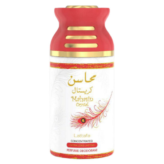 Lattafa Ladies Mahasin Crystal Deodorant Body Spray Spray 6.7 oz Bath ...