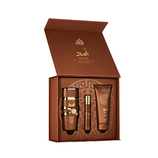 Lattafa Men's Asad Bourbon 3pcs EDP Gift Set Fragrances 6290362349396 ...