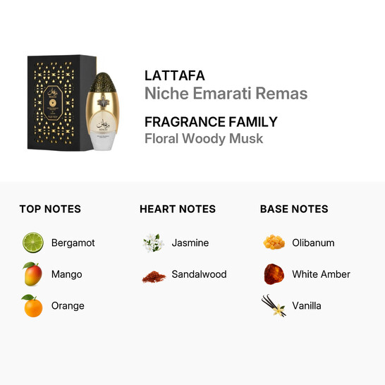 Lattafa Men's Niche Emarati Remas EDP 3.4 oz Fragrances 6290360593081 ...